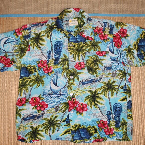 Aloha | Shirts | 96s Hawaiian Aloha Shirt Chill Island Scenic Design ...